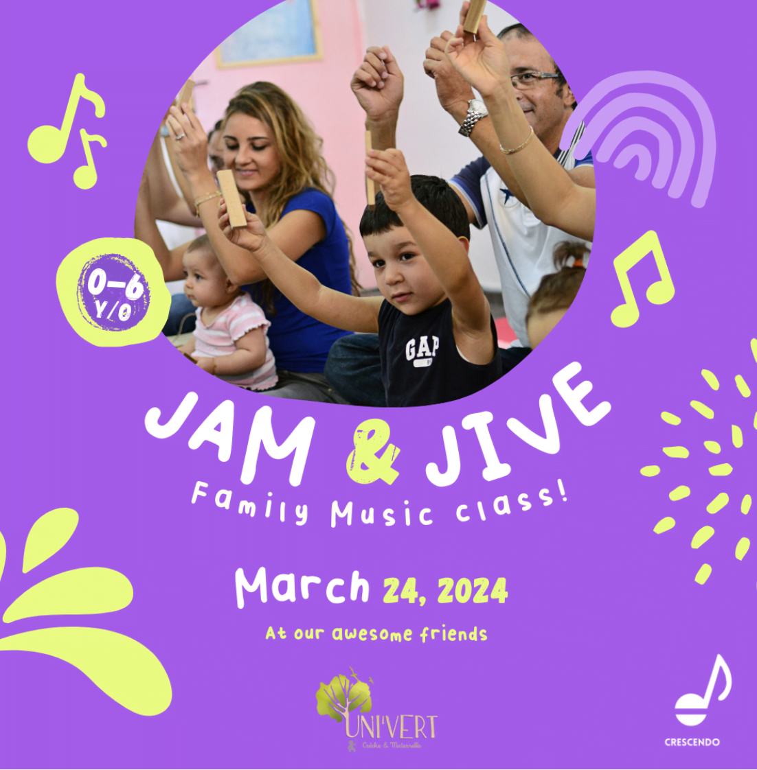 JAM AND JIVE : FAMILY MUSIC CLASS - Graine de vie